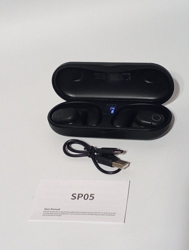 SP05 Open Ear Headphones Black Ultra Lightweight 16.2mm Trumpet Earbuds ...