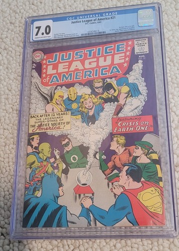 Justice League of America #21 - D.C. Comics 1963 CGC 7.0 Re-Intro JSA ...