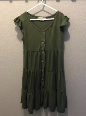 Girls Size 7/8 Urban Freedom Neutrals Green Fall Flowing Picture Day ...
