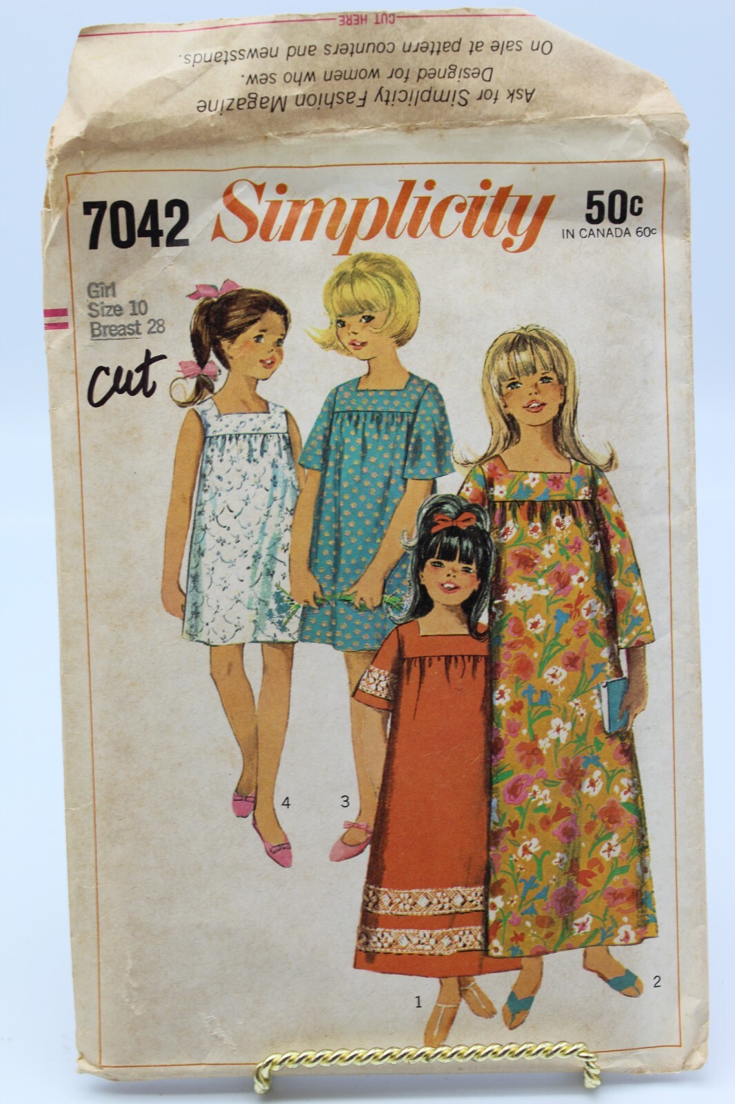 7042 Simplicity Sewing Pattern VTG 1960s Girls Sz 10 Pajama Muu-Muu ...