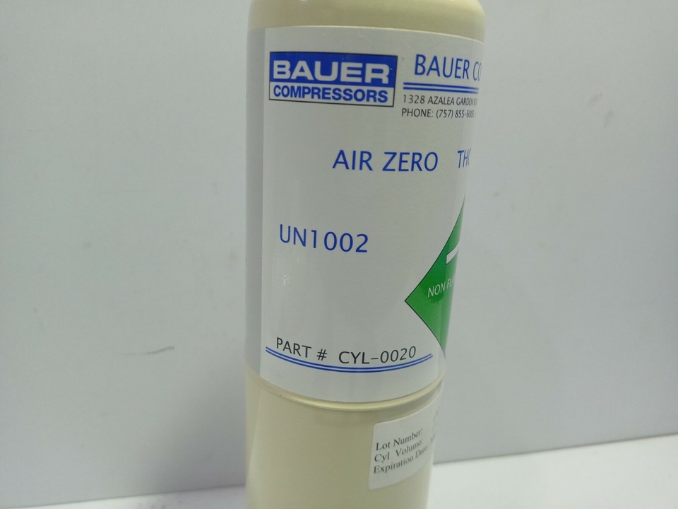 Bauer Compressors CYL-0020 Cylinder Air Zero THC 1PPM UN1002 Non ...