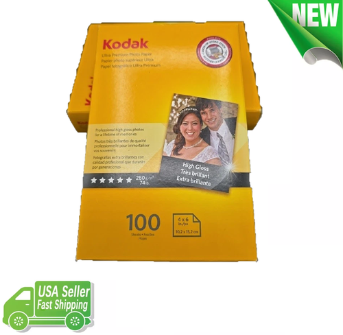 Kodak Ultra Premium Photo Paper 4 x 6 Inches High Gloss 100 Sheets New ...