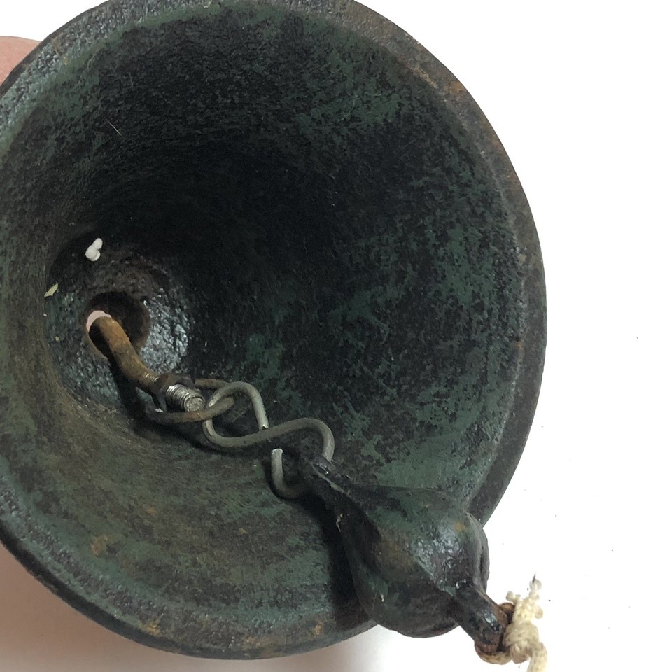 Cast Iron Green Antique Farm Dinner Bell | eBay