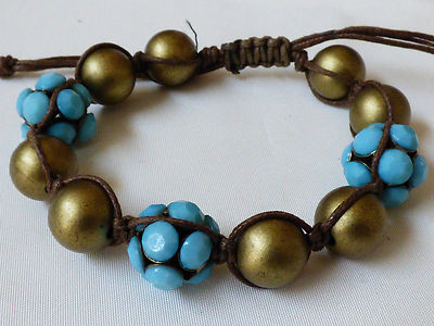 Blue & Pearly color draw string fashion bracelet | eBay