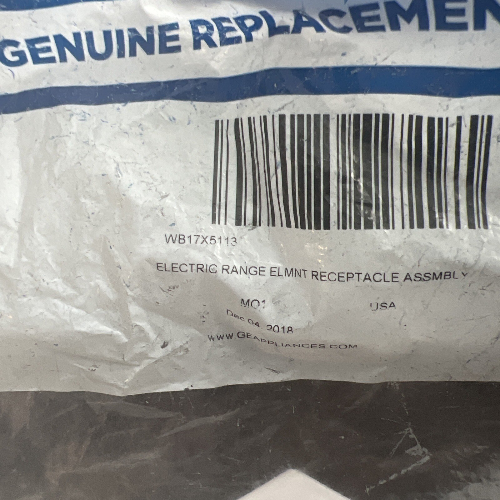 New Sealed Genuine GE Recept WB17X5113 OEM Not Aftermarket BinD | eBay