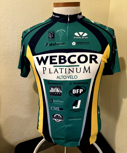Voler Cycling Jersey Mens XL 1/2 Zip Webcor Green Yellow Race Raglan ...