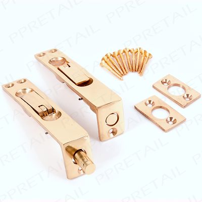 PACK OF 2 SOLID BRASS DOUBLE DOOR LEVER ACTION BOLT Flush Latch Corner ...