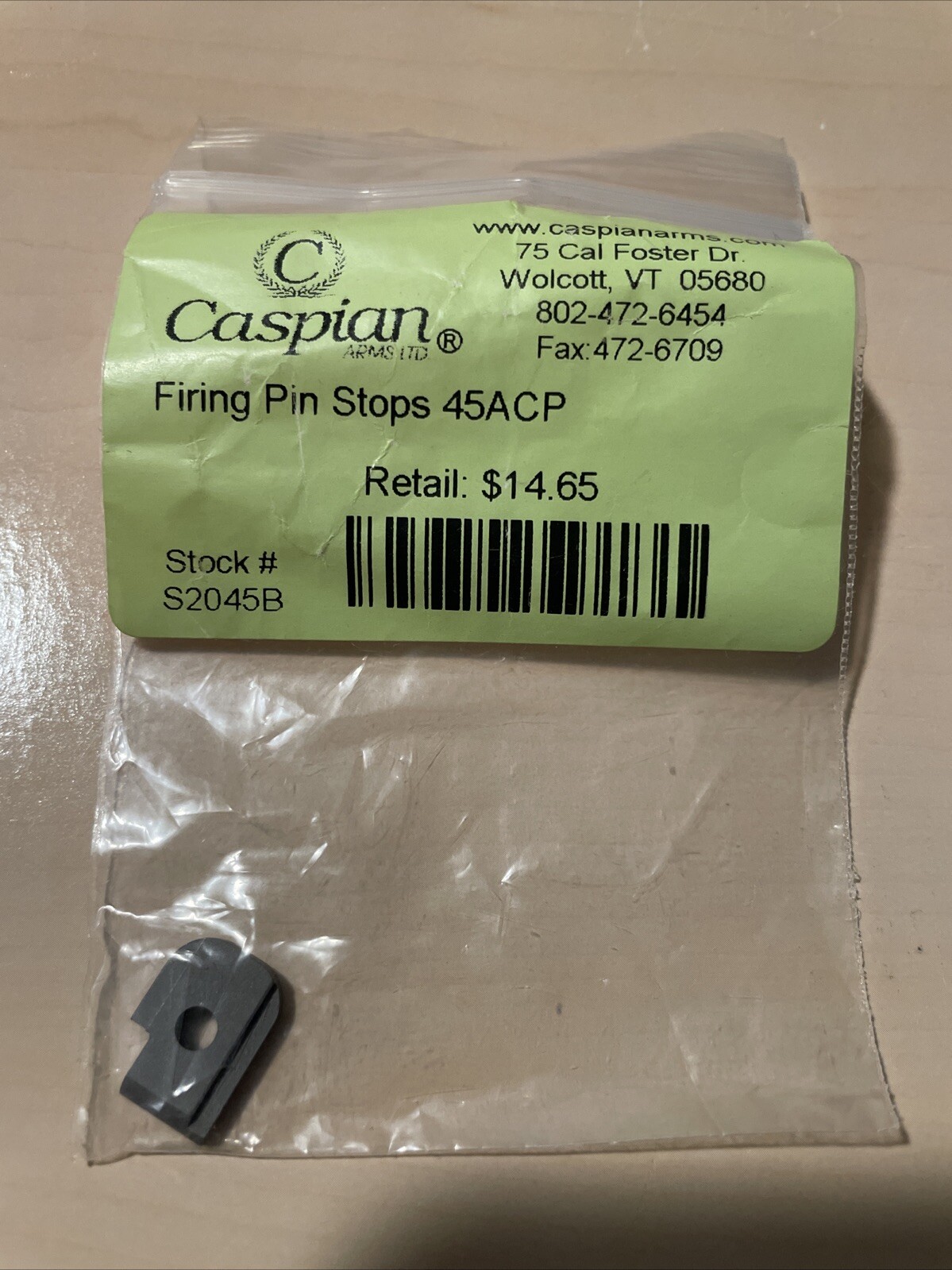 Caspian 1911 70 80 Series 45 ACP Firing Pin Stops Rear Slide Plate ...