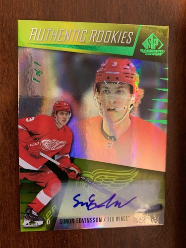 1 of 1 SIMON EDVINSSON 2023-24 UD SP Game Used AUTHENTIC ROOKIE Auto ...