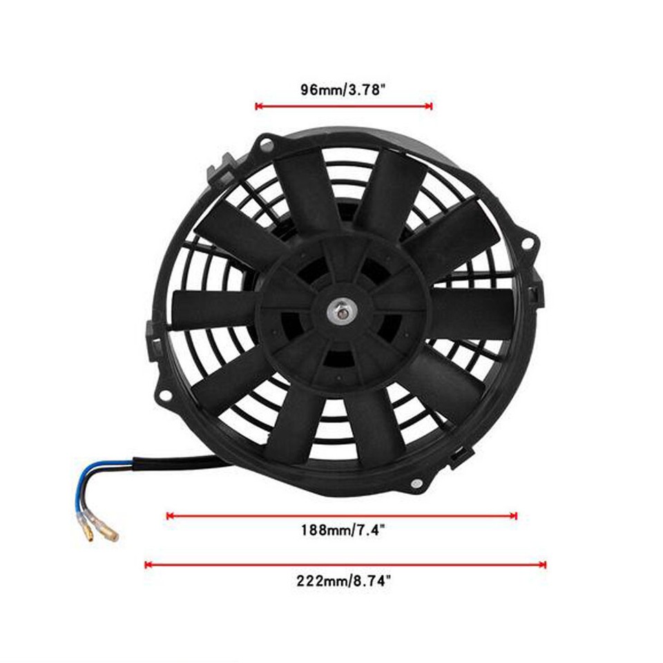 For 7 inch 12V 80W Slim Radiator Cooling Thermo Electric Fan & Mounting ...