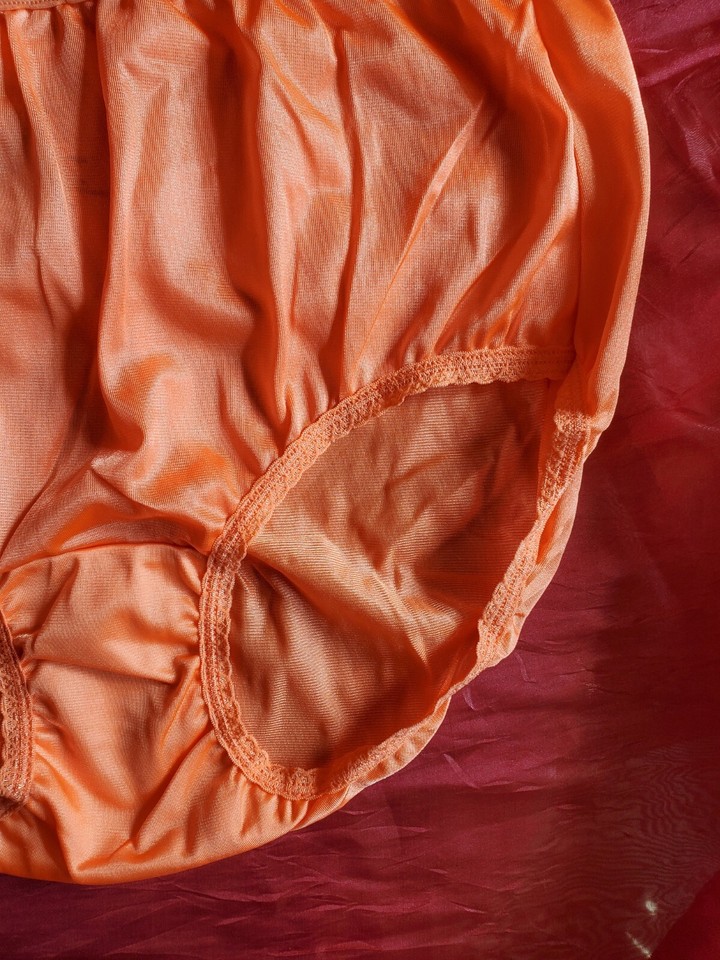 Vtg Sheer Panties Shiny Silky Lace Nylon Gusset Sz 8XL Sissy Sexy ...