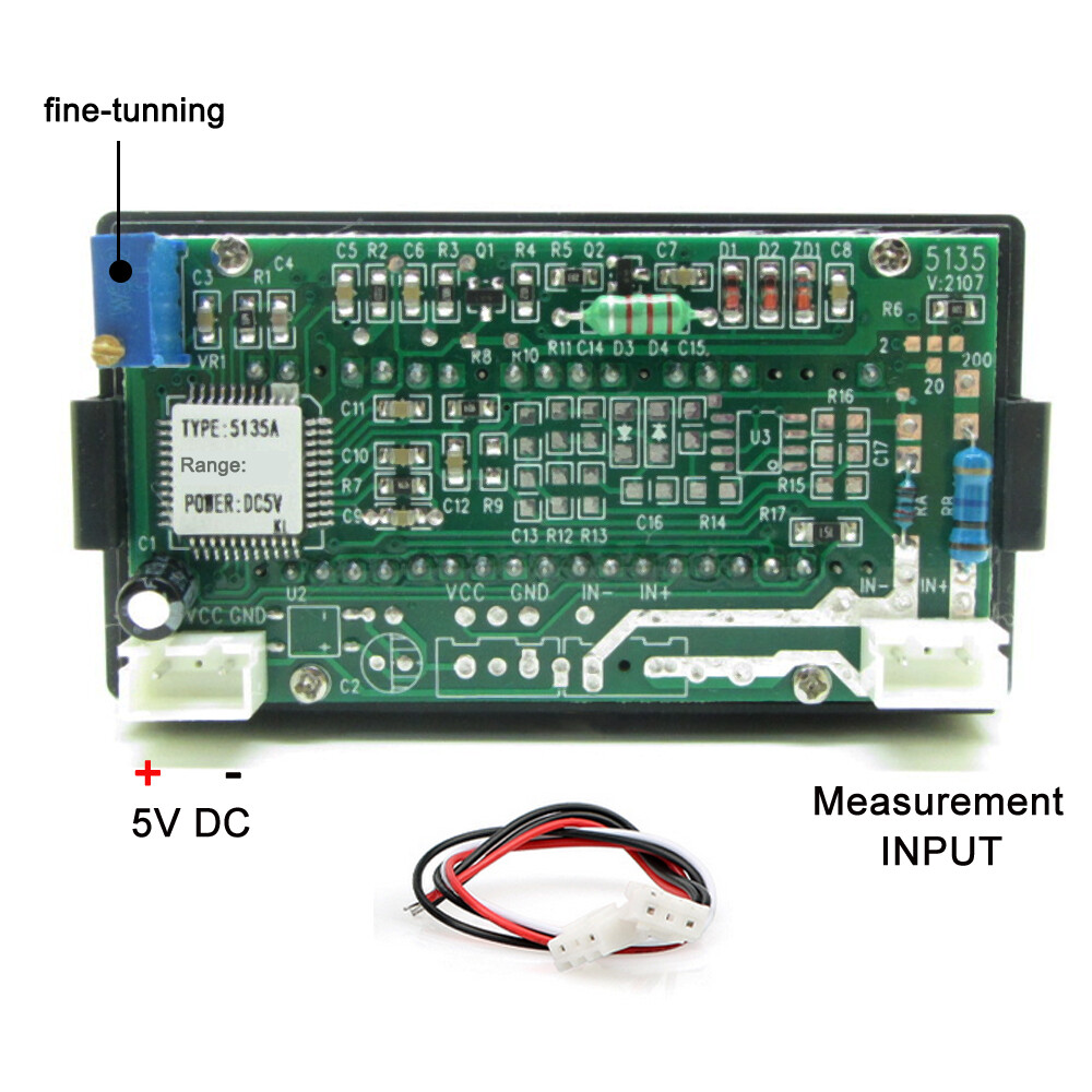 DC 50A Red LED Digital AMP Ammeter Panel Digit Current Meter 0-50A DC ...