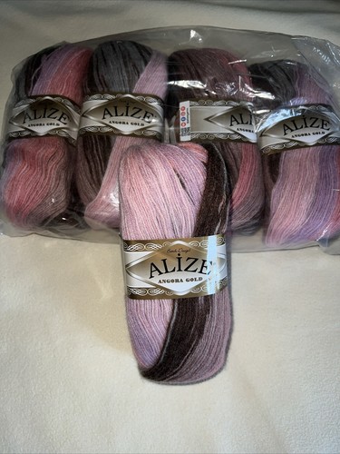 Alize Angora Gold Pink 5skein Lot Same Color Wool Angora 500g ...