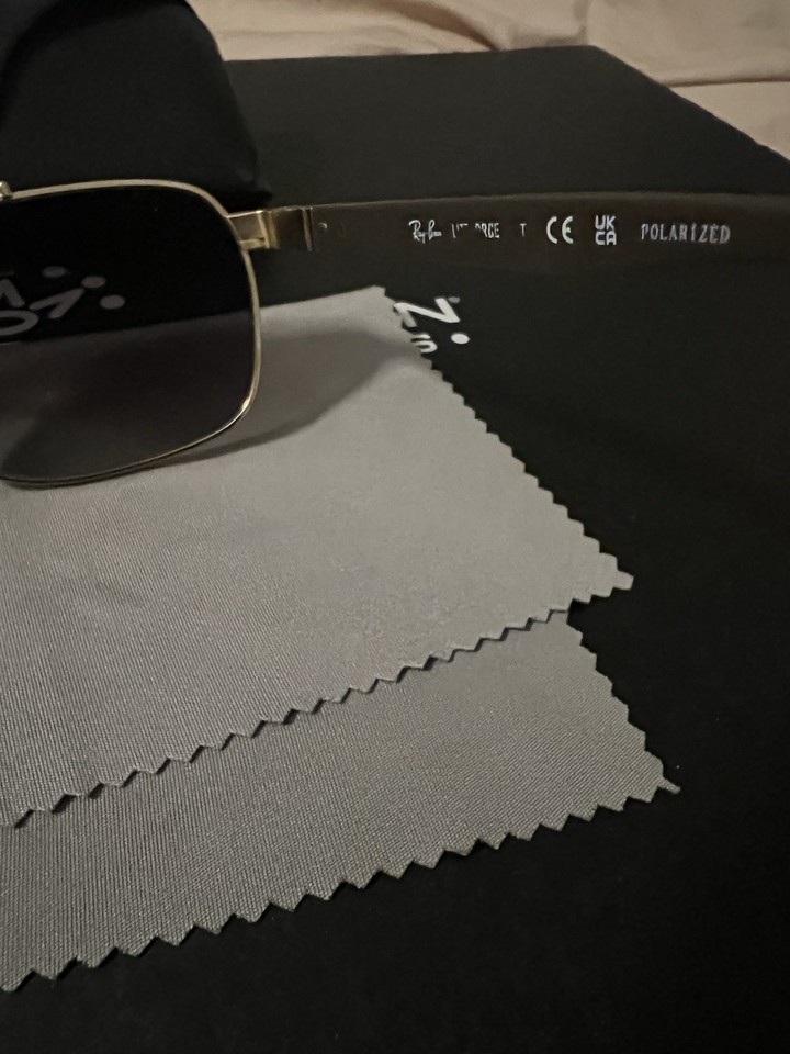 RAY-BAN SUNGLASSES RB3701 001/6B GOLD/PURPLE GOLD POLARIZED LENS 59MM ...