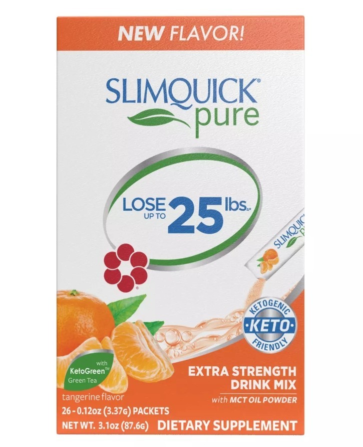 Slimquick Pure Extra Strength Tangerine Drink Mix for Women Weight-Loss ...