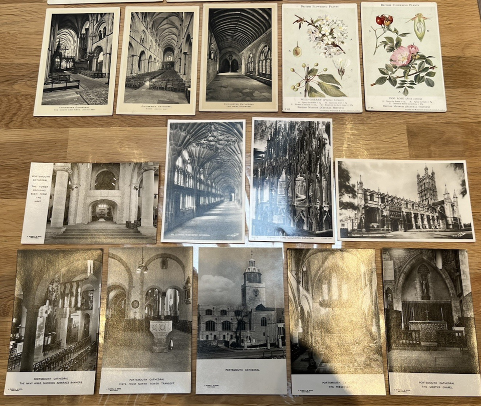 Vintage Postcard Lot Transport Science Museum Cathedrals Flowering ...