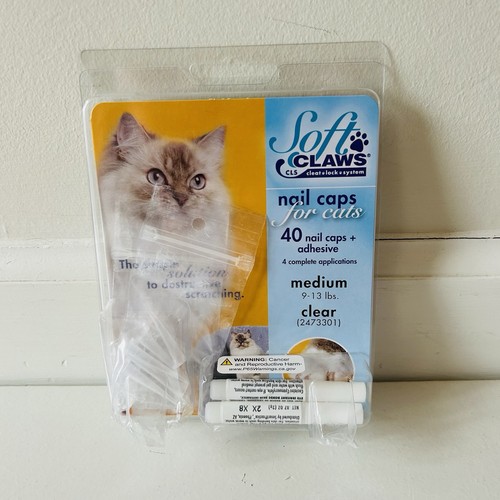 Soft Claws Nail Caps for Cats Clear Size Medium 40 | eBay