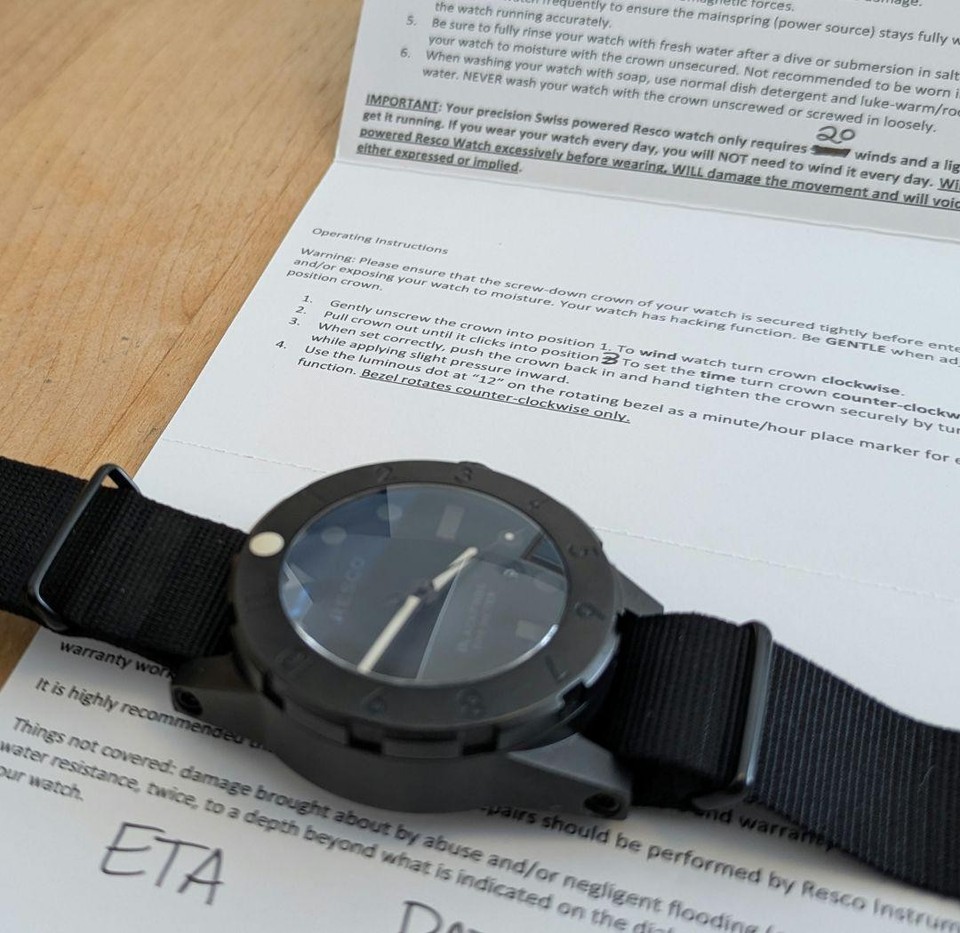 RESCO Patriot Gen1 Automatic Watch ETA Movement Black Dial Phoenix ...
