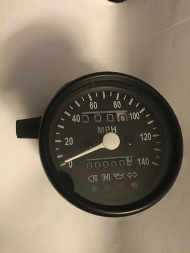 Black Mini Motorcycle Mechanical Speedo Dummy Lights Speedometer Gauge ...