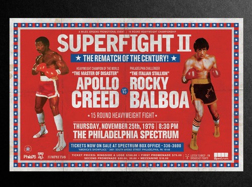 Rocky vs Apollo Creed - SUPERFIGHT 2 - Fight Poster at Philadelphia ...