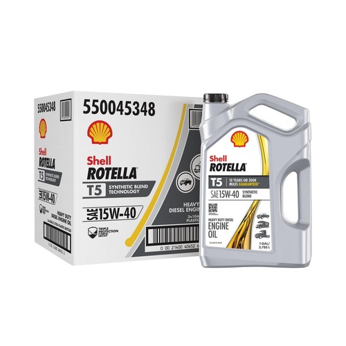 Shell Rotella T5 Synthetic Blend 15W-40 Motor Oil, 1 Gallon (3 Pack) 3 ...