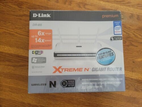 D-Link Router DIR-655 300 Mbps 4-Port Wireless Xtreme N+ Gigabit NWOB ...