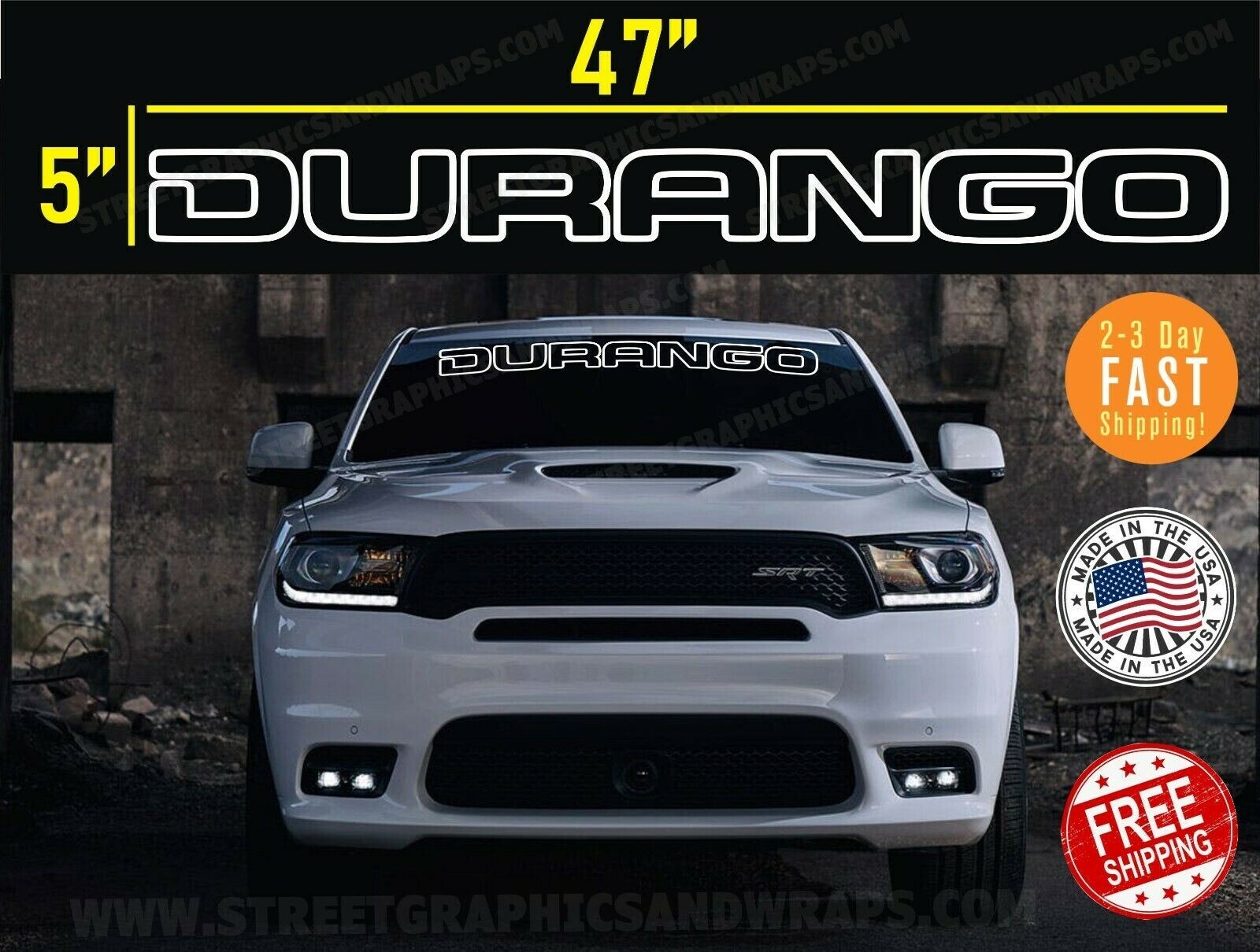 DURANGO OUTLINE WINDSHIELD Vinyl Decal Stickers graphics | eBay