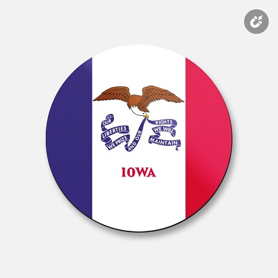 Iowa State Flag | 4'' X 4'' Round Decorative Magnet | eBay