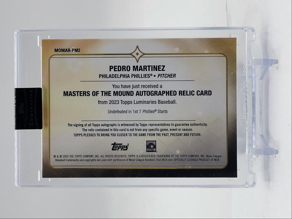 PEDRO MARTINEZ 2023 TOPPS LUMINARIES MASTERS OF MOUND PATCH AUTO /15 ...
