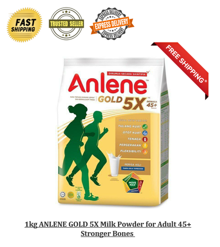 1kg ANLENE GOLD 5X for Adult 45+ Milk Powder Stronger Bones FAST ...