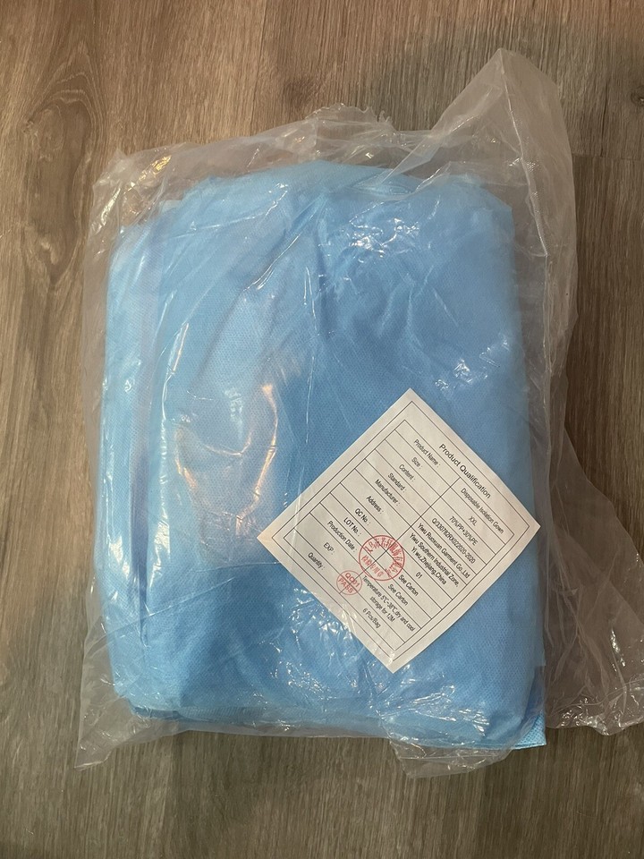 Poly Blue Isolation Gown Disposable Fluid Resistant 84 Packs | eBay