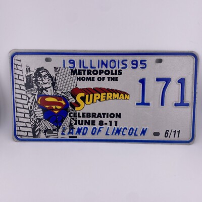 illinois special event license plate 1995 SUPERMAN METROPOLIS ...