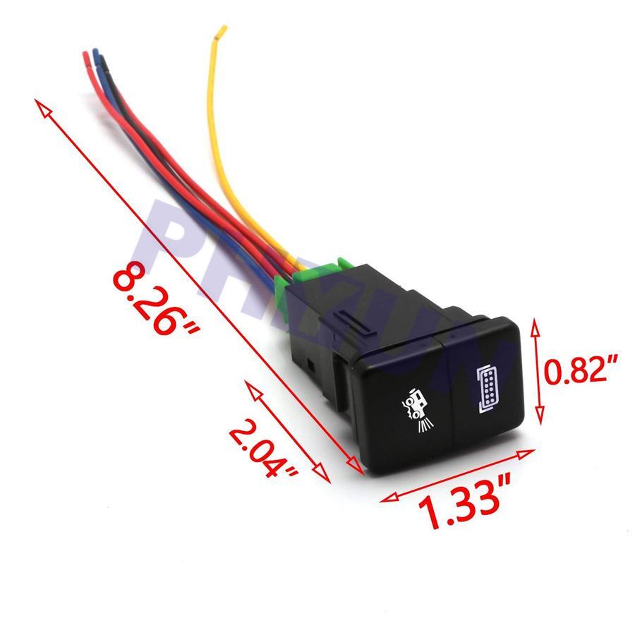 LED Dual Push Button Switch w/ Pigtail For Toyota Light Bar Fog Lamp ...
