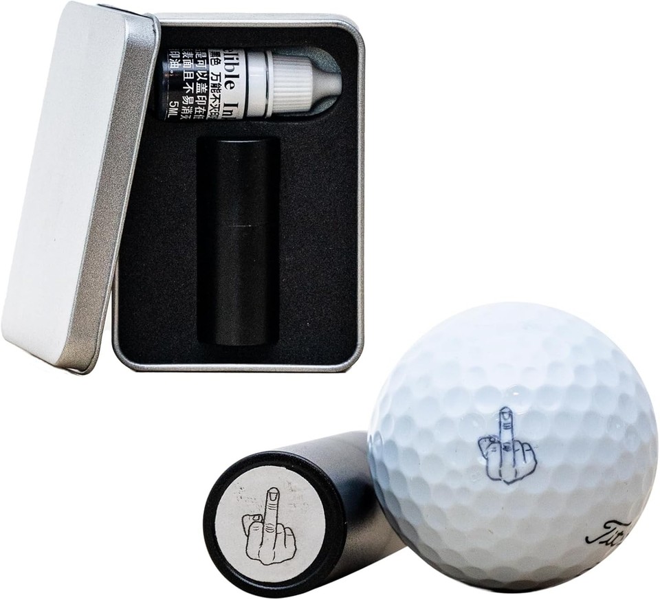 Golf Ball Stamp | Waterproof Aluminum Stamper Black Middle Finger | eBay