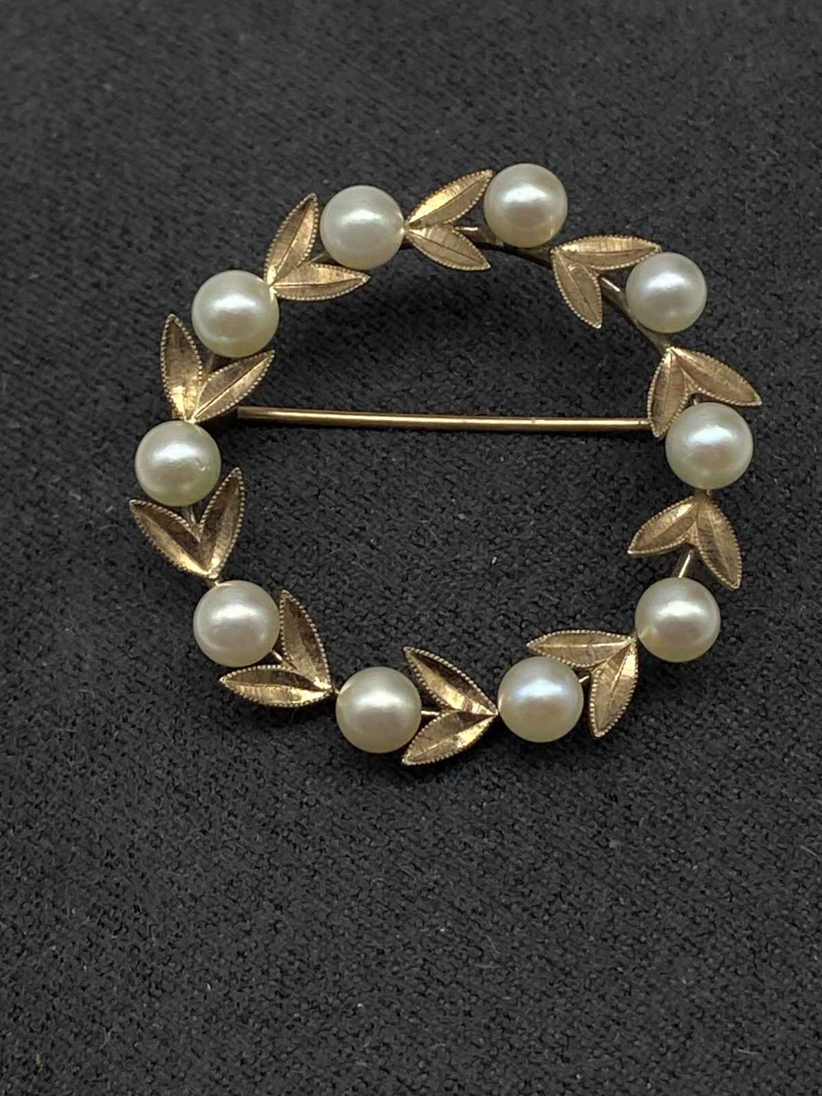 10k Yellow Gold 1.5" FW Pearl & Round Brooch 4.1 g | eBay
