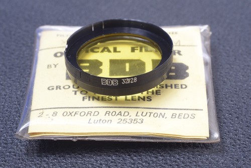 BDB YELLOW 32/28 32MM FILTER GENUINE LENS OR CAMERA PUSH ON W/ KEEPER ...