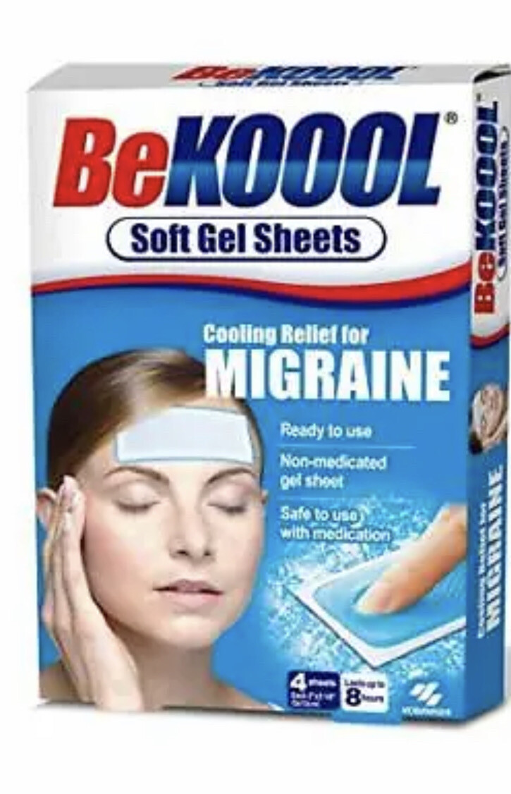 Be Koool Cooling Relief For Migraine Soft Gel Sheets 4 Sheet 2’’x 5 1/8 ...