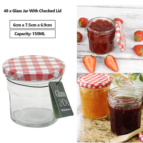 48pcs x Glass Conserve Jars 150ml Screw Lid Food Honey Lolly Jam ...