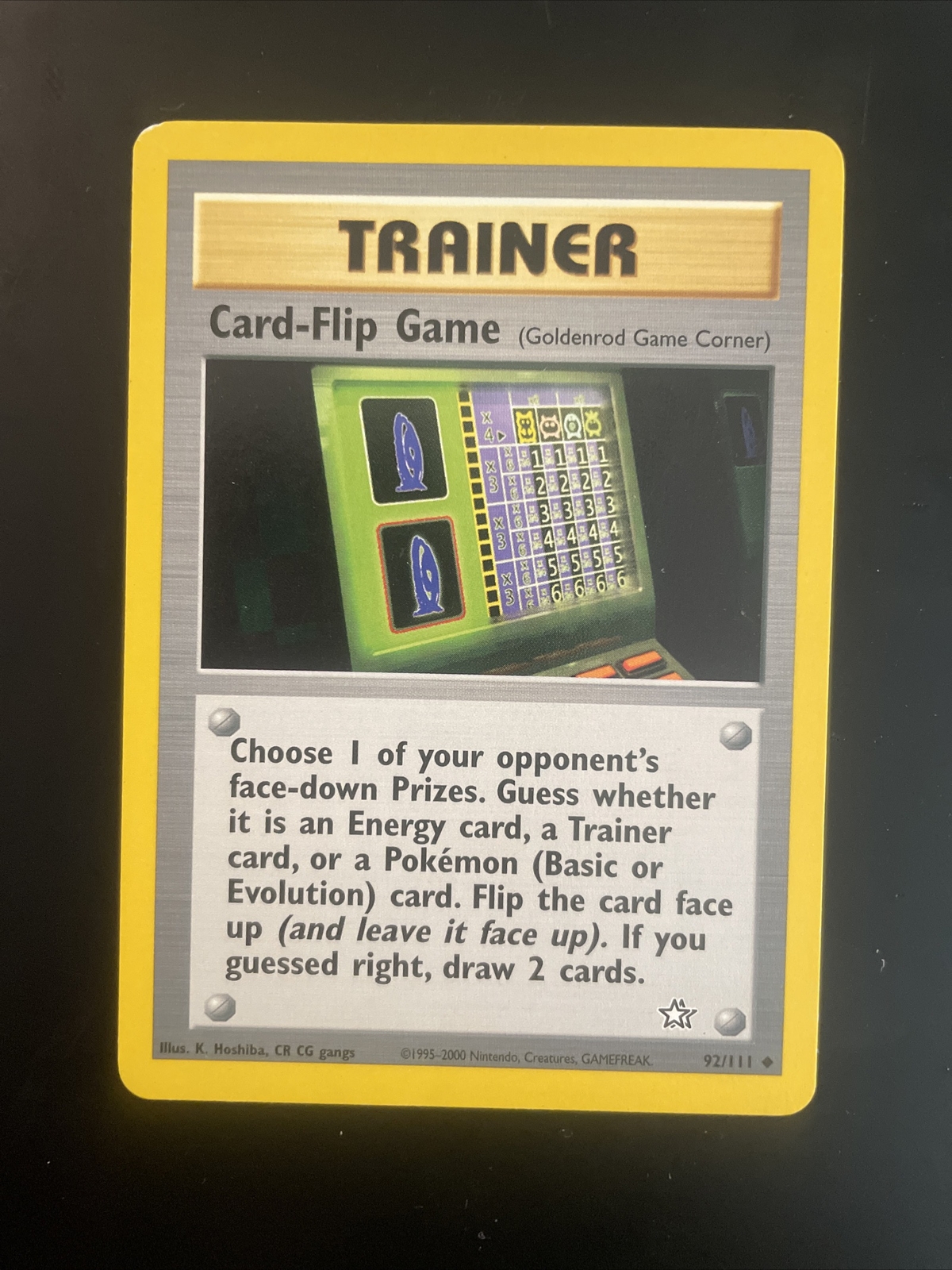NM (Unlimited) Pokemon CARD-FLIP GAME Trainer NEO GENESIS Set 92/111 UNCOMMON | eBay