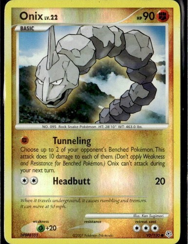 2007 Dimond & Pearl Base Set 92/130 Onix Reverse Holo | eBay