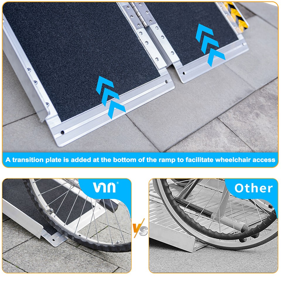 Portable Wheelchair Ramp 10FT Non-Slip Aluminum Folding Handicap Ramp ...