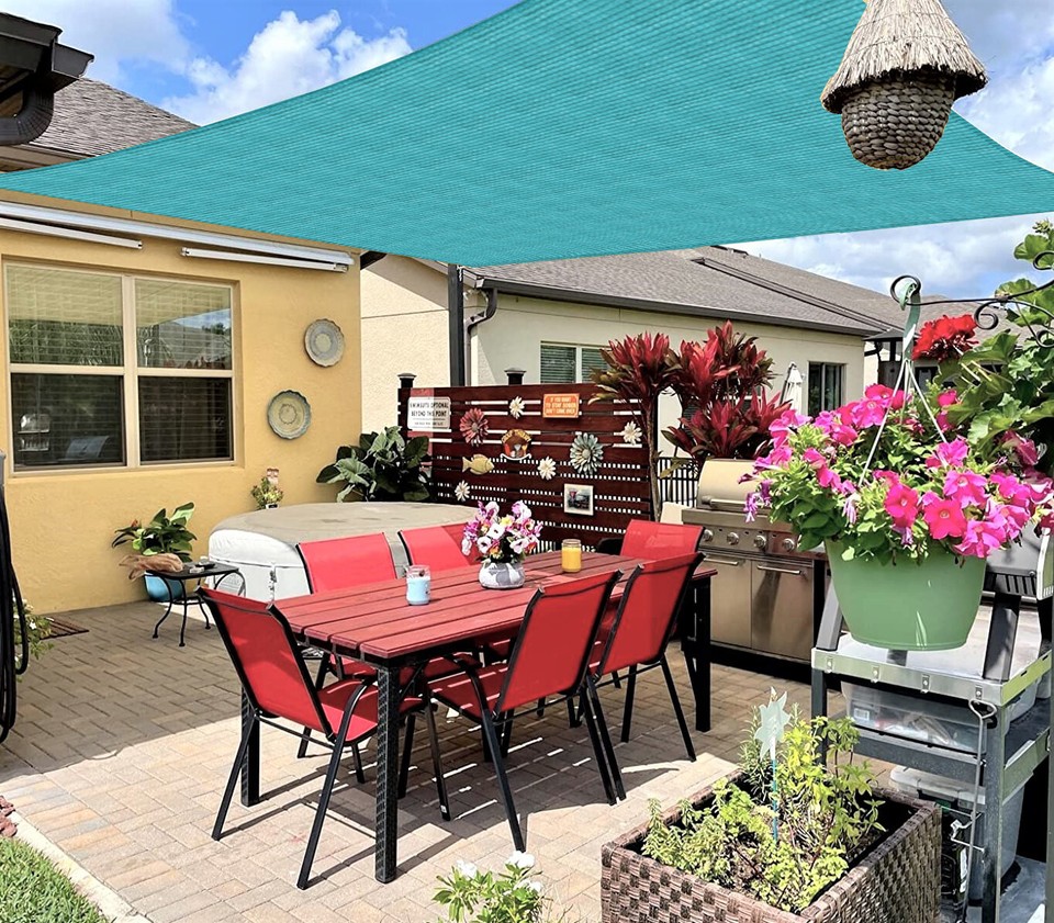 Permeable Shade Sail Patio Awning Outdoor Garden Pool Sun Canopy ...