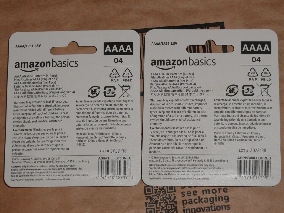 2 Packs - AmazonBasics AAAA Everyday Alkaline Batteries. | eBay