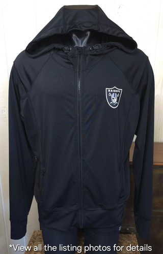 RAIDERS Las Vegas Team Apparel Full LEFT Zip Hooded Track Black Jacket ...