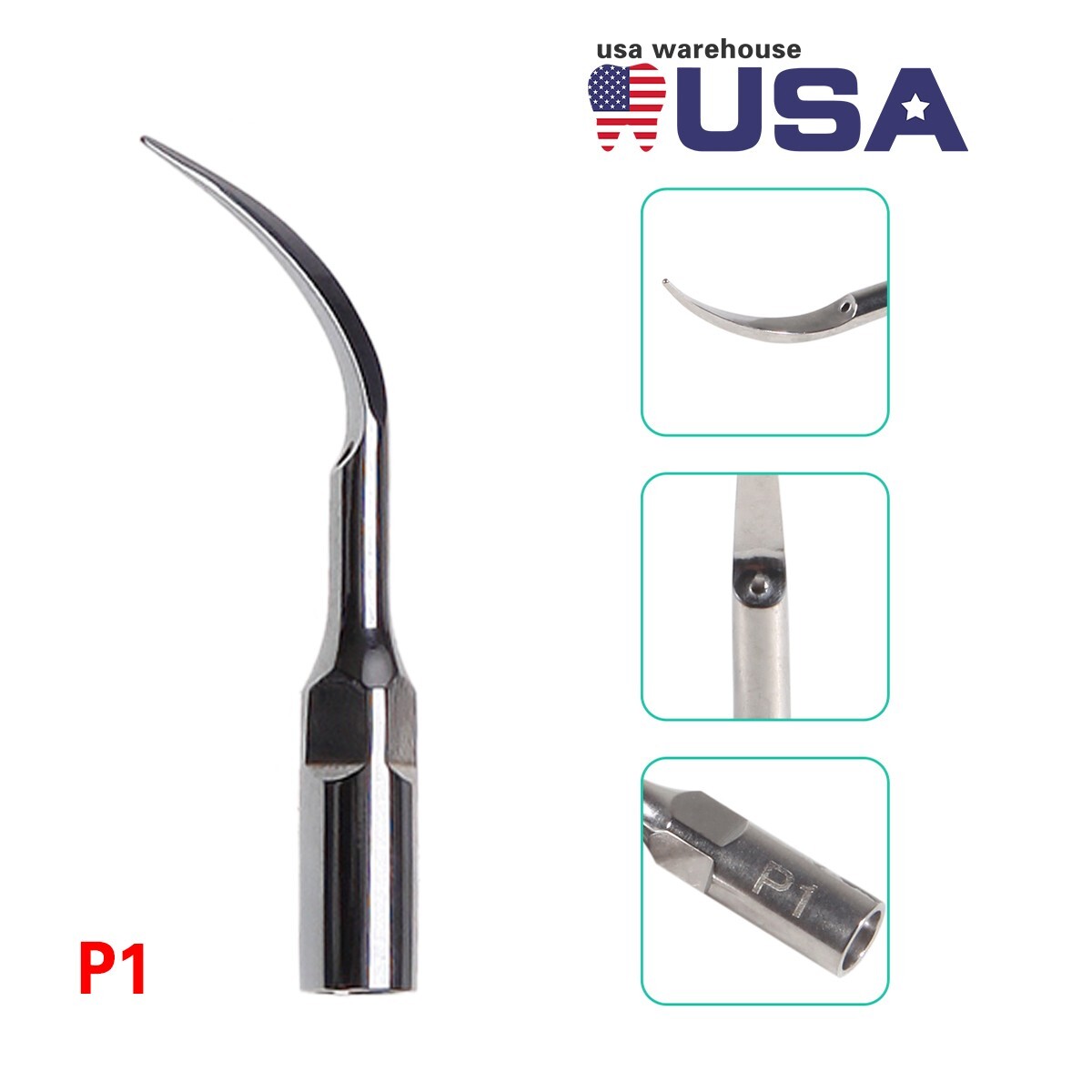 10 PCS Dental Ultrasonic Piezo Scaler Perio Tips P1 Fit Woodpecker EMS ...