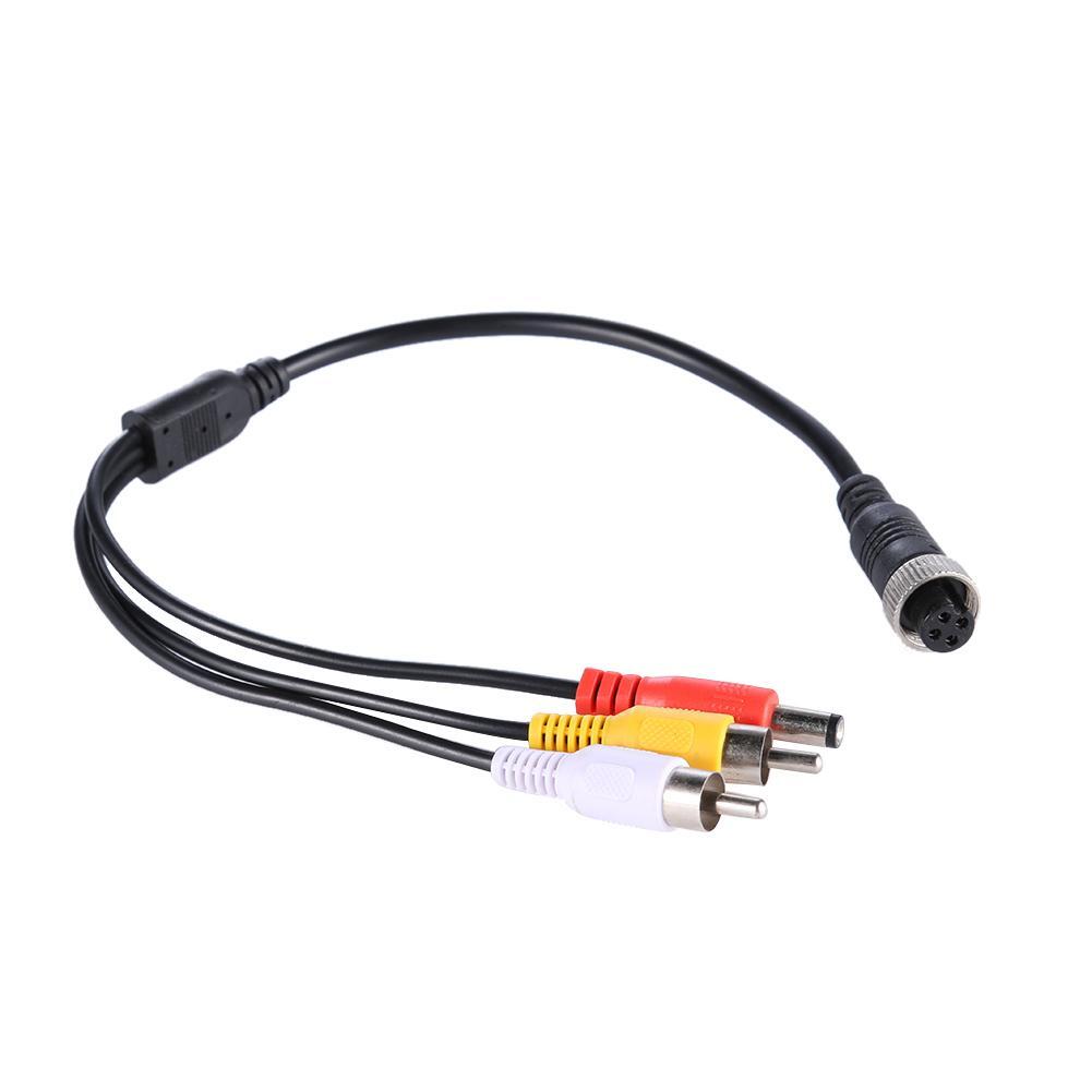 4P Aviation Head Female Plug to 2RCA Male DC Male Extension Adapter ...