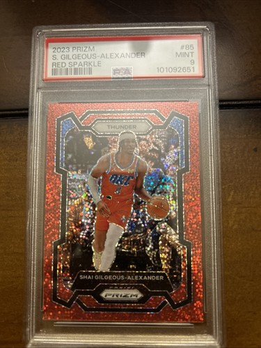 2023-24 Panini Prizm Shai Gilgeous-Alexander Prizms Red Sparkle #85 PSA ...