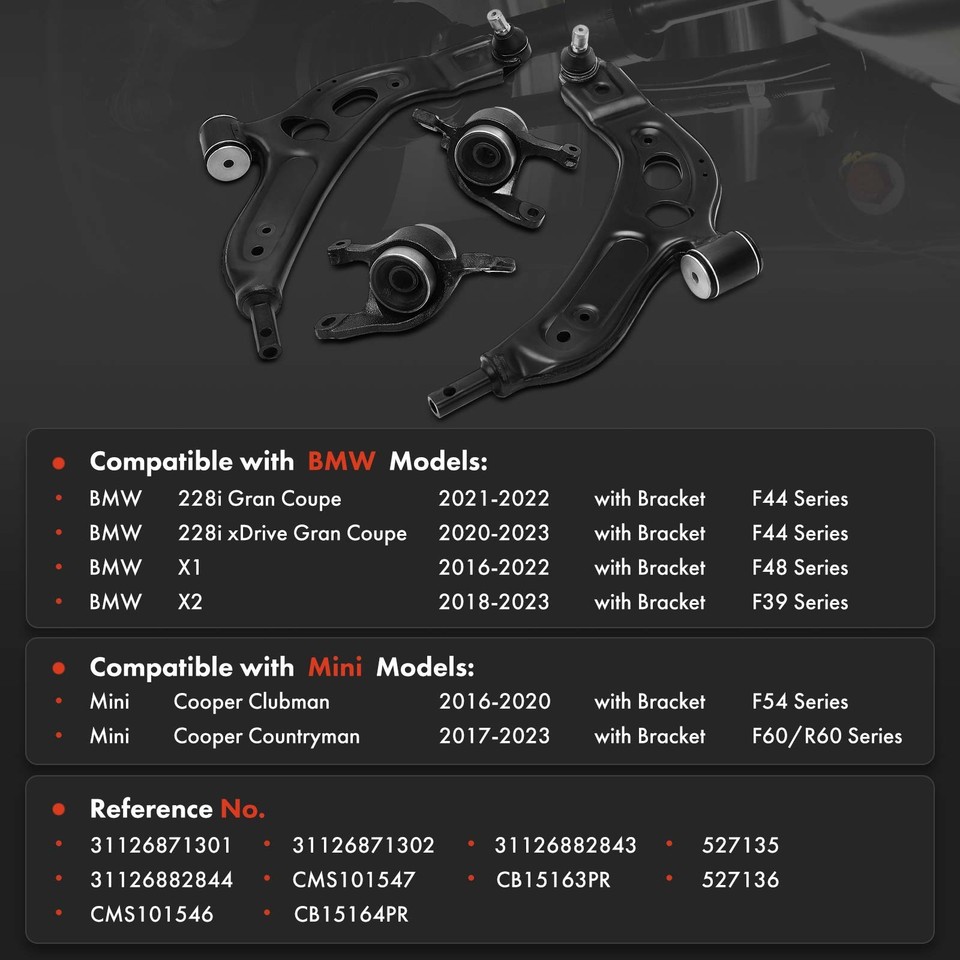 4x Front Lower Control Arm & Ball Joint Kit for BMW F48 X1 16-22 228i ...