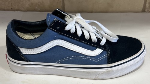 Vans Old Skool Skate Shoe Low 500714 Blue Black Lace Size Mens 6 Woman ...