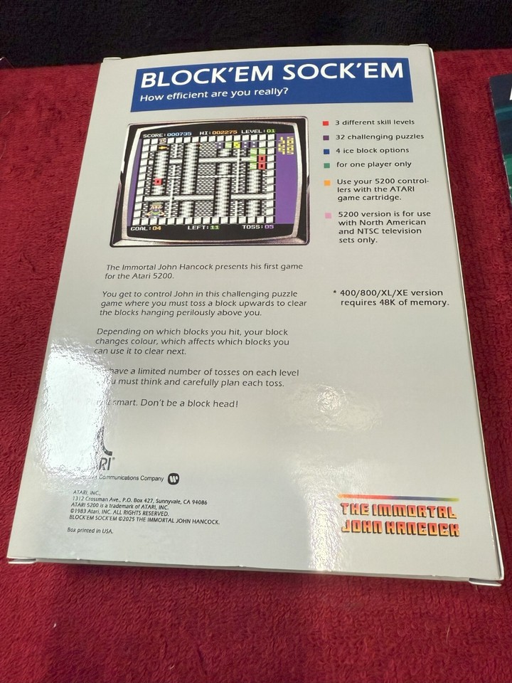 Atari 800/XL/XE Computer Block'em Sock'em New Puzzle Game | eBay